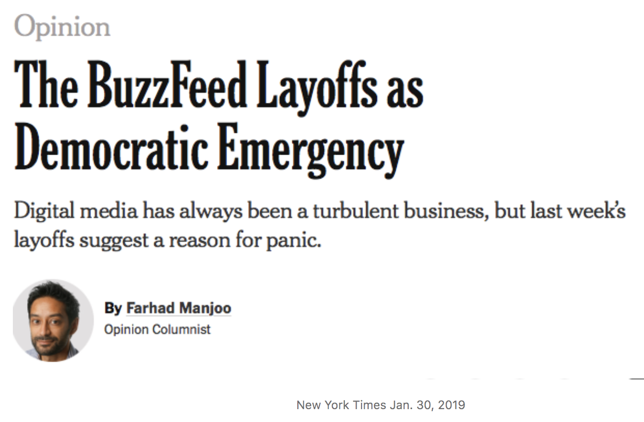 No, New York Times, BuzzFeed Layoffs Aren't a… | Go Local Prov